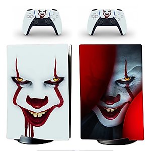 Vanknight Standard Console Controllers Cover Horror Skin Decals Stickers Compatible with PS5 Standard Digital Console Ghost