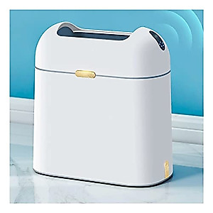 LYSLDH Smart Trash Can for Bathroom Automatic Electric Induction Garbage Bin with Lid Large Capacity Sensor Waste Bins for Household (Color : Gray, Size : 34 * 32cm)