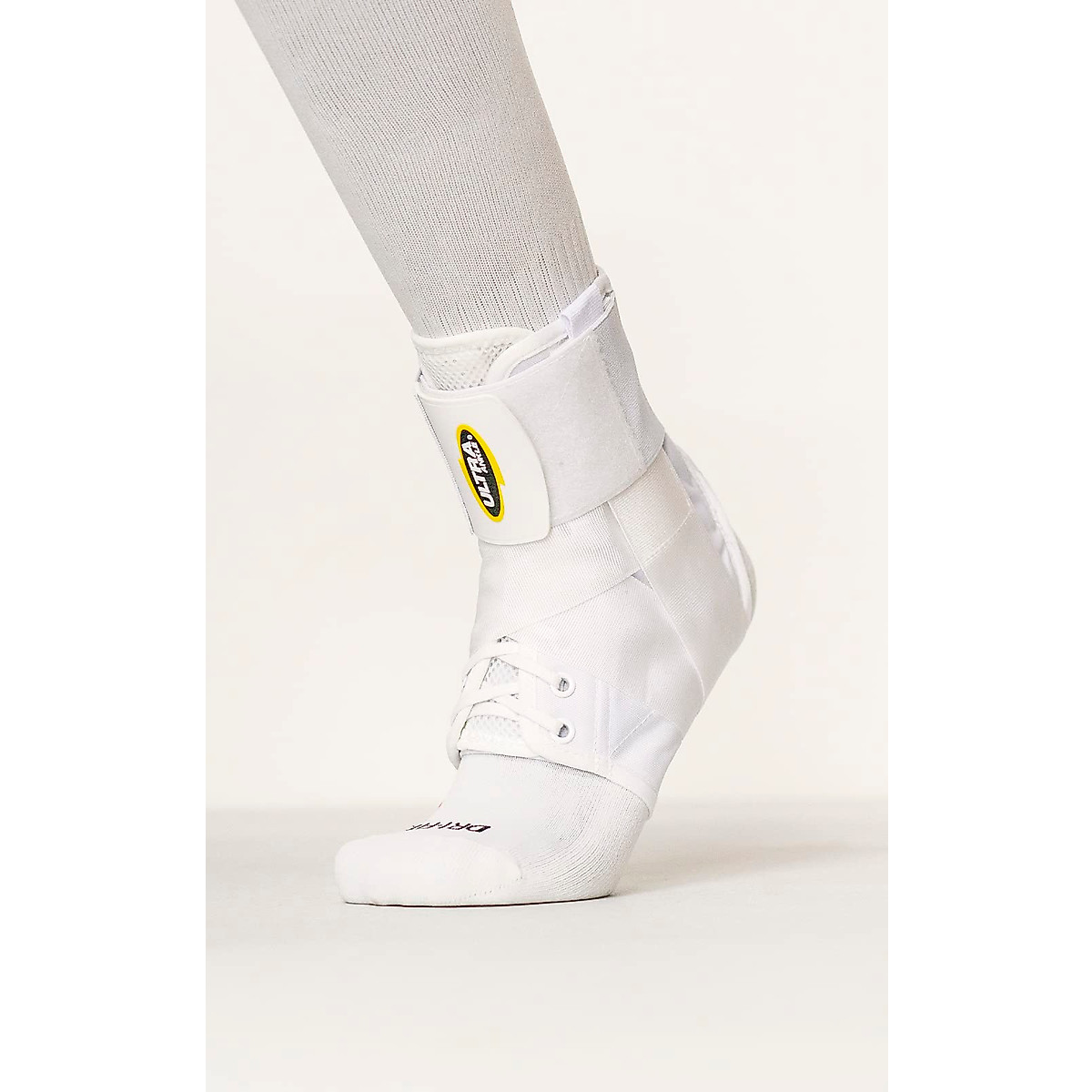 Ultra 360® Lace-Up Adjustable Ankle Brace – For Ankle Stabilization, Adjustable Compression (Large, White)