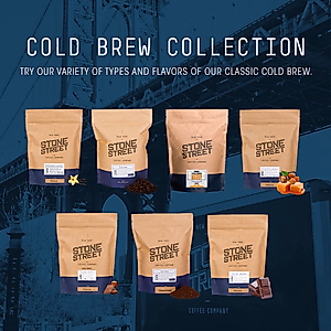 Stone Street Cold Brew Decaf Coffee, Swiss Water Process, Low Acid, 100% Arabica, Gourmet Coffee, Coarse Ground, Medium Roast, 1 LB
