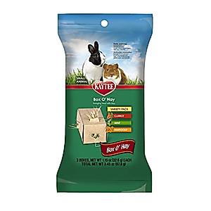 Kaytee Small Animal Pet Box O' Hay Variety Pack Carrot, Mint, and Marigold 3.45 oz