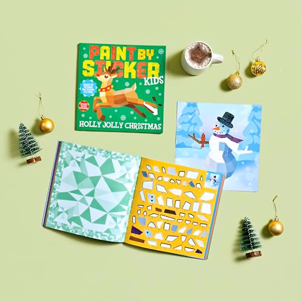 Paint by Sticker Kids: Holly Jolly Christmas: Create 10 Pictures One Sticker at a Time! Includes Glitter Stickers