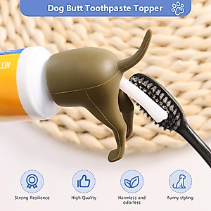 Silicone Dog Butt Toothpaste Topper, Funny Dog Pooping Toothpaste Dispenser Cap, Stand Toothpaste Organizer, Interesting Gadgets Gift for Friends Family