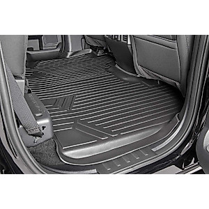 Rough Country All Weather Floor Mats Set for Ford F-150 SuperCrew-Cab (2015-2024) - Custom Fit Rubber F150 Floor Mats, Durable Rubber Truck Mats, Waterproof Truck Floor Mats