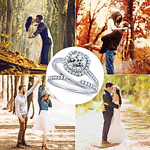 2 Carat(ctw) Cushion-Cut Moissanite Wedding Ring Sets for Women,10K 14K 18K Real Gold Engagement Ring Sets,Bridal Sets with Free Engraving Size 5-11 (18K Gold)