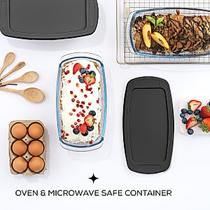 JoyJolt 3pc Loaf Pans for Baking Bread with Lids Baking Set. 1.9 Quart, Large Rectangular Baking Dish With Lid. Oven Pan, Banana Bread Pan, Lasagna Pan Deep with Lid, Bread Saver Container Airtight