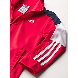adidas boys Zip Front Tricot Jacket and Track Pants Shorts Set, Vivid Red, 4-8 Years US