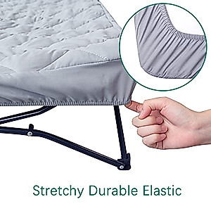 Sheet for Regalo My Cot Portable Toddler Bed, Joovy Travel Cot (Sheet Only, Bed not Included), Soft Child Travel Cot Padded Cover, Grey