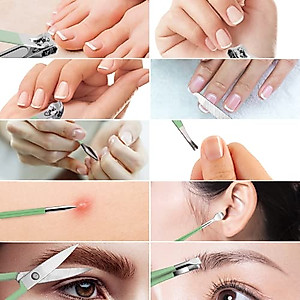 Manicure Set, Travel Nail Clippers Kit Pedicure Care Tools, 10pcs Stainless Steel Grooming kit (Green)