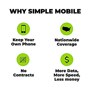 SIMPLE Mobile $25 Unlimited Talk,Text&Data (3GB High–Speed)[Physical Delivery]