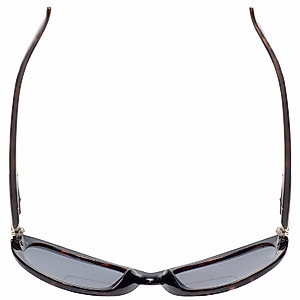 Calabria 828 Polarized BiFocal Reading Sunglasses +2.50 Onyx Black Tortoise Grey Women Bi-Focal Sunglass Reader Chic Fashion