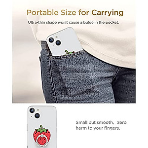 MZELQ Phone Ring Holder- Cute Pattern Red Strawberry 3 PCS Finger Ring Holder Kickstand [Washable] [Removable], 360°Rotation Compatible with Cell Phone for iPhone Samsung Galaxy