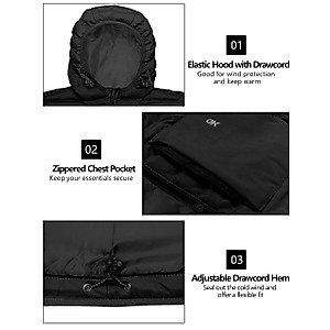 Little Donkey Andy Men's Warm Waterproof Puffer Jacket Hooded Windproof Winter Coat with Recycled Insulation Black L