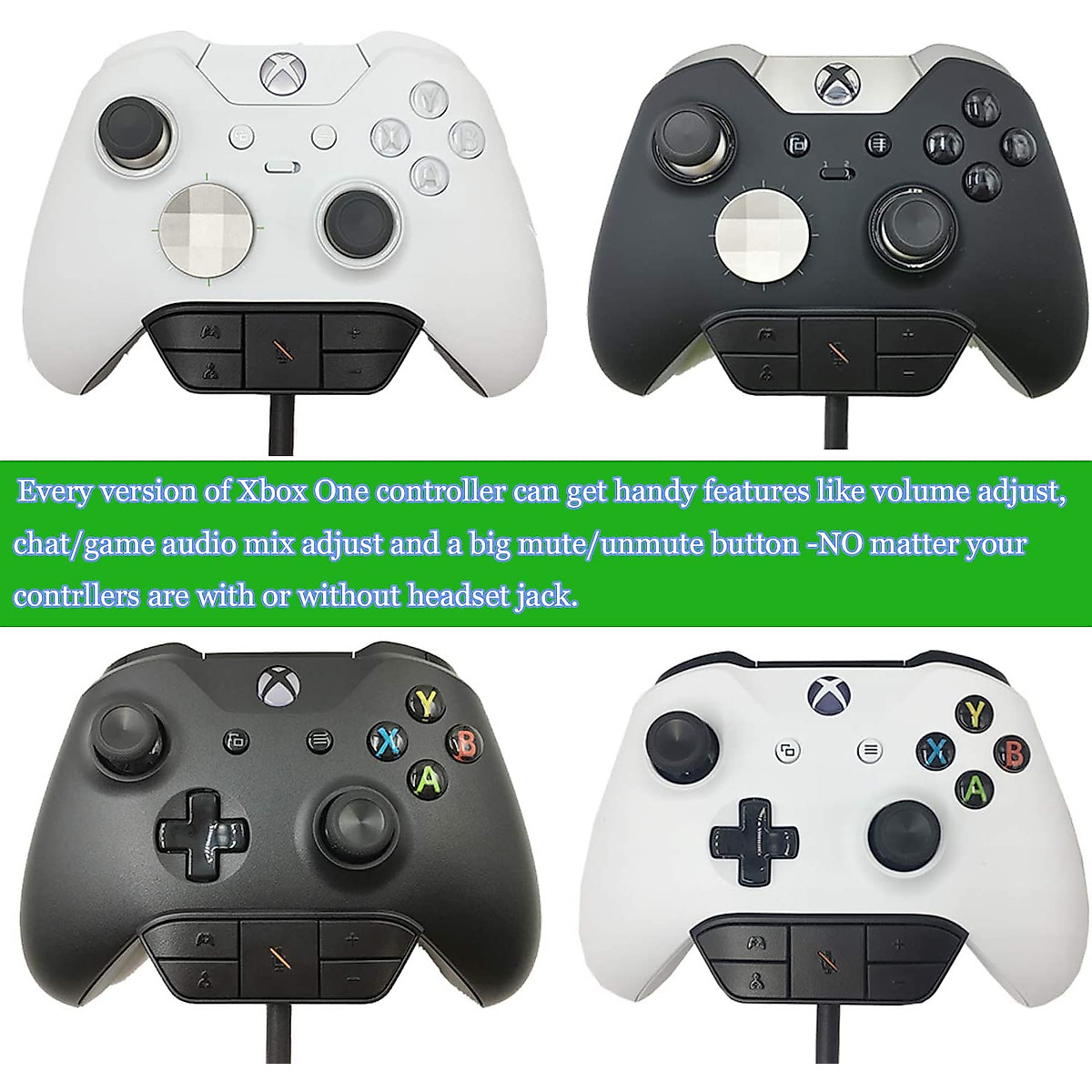 YLYXCCH Stereo Headset Adapter for Xbox One & Xbox X|S Controller -Headphone Audio Converter for Voice Chat & Game Sound Mix Adjust Audio Balance (Game Sound & Voice Chat), Volume, Mic Directly