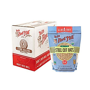 Bob's Red Mill Gluten Free Organic Steel Cut Oats, 24 Ounce (Pack of 4)