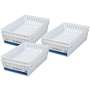 Basic White Storage Trays (6, Rectangle) by Mainstay