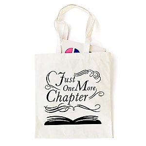 Ihopes Just One More Chapter Reusable Tote Bag | Funny Bookworm Library Canvas Tote Bag School Bag Book Lovers Gift for Teens Men Women Friends Kids