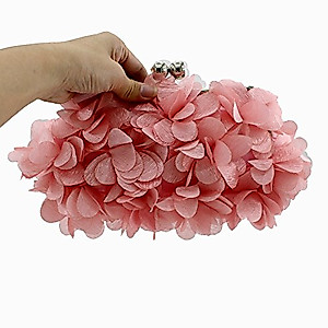 Kingluck Flower Design Satin and Silk Women Wedding Brial Clutch Bag/evening Handbags(more Colors) (pink)