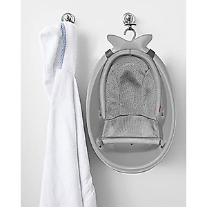 Skip Hop Baby Bath Tub, 3-Stage Smart Sling Tub, Moby, Grey