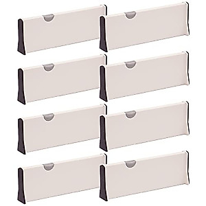 TENABORT Set of 8 Adjustable Drawer Dividers Organizer Separators Plastic Dresser Organizer for Bedroom, Bathroom, Closet, Office Desk, Kitchen Storage