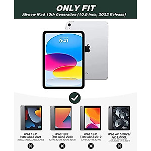 ZryXal New iPad 10th Generation Case 10.9 Inch 2022 with Pencil Holder, Smart iPad Case with Soft TPU Back [Support Auto Wake/Sleep] (New Midnight Green)