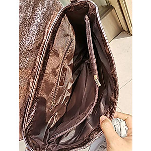 NIGEDU Women Handbags Leather Female Clutch Handbag Messenger Bag Large Solid High Capacity (Bright Black)