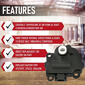 HVAC Heater Blend Door Actuator - Compatible with Chevrolet Impala 2004-2013 Vehicles - 1573517, 1574122, 15844096, 22754988, 52409974, 604-108, 15-74122, 604108 - Temperature Air Door Impala Actuator