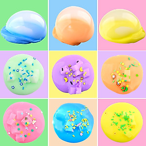 6 Pack Jelly Cube Slime, Soft and Glossy Clear Slime, DIY Stress Relief Sludge Slime Toys, Birthday Gift, Party Favors Slime Kit for Girls and Boys