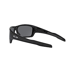 Oakley Men's OO9263 Turbine Rectangular Sunglasses, Polished Black/Prizm Black Polarized, 65 mm