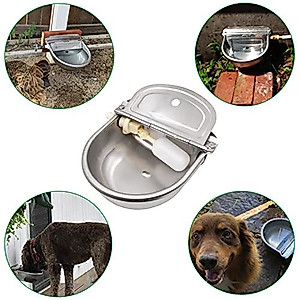 LIUCOGXI Automatic Livestock Waterer Dog Water Bowl Cattle Water Bowl Dog Feeder and Waterer Automatic Cow Drinking Water Bowl Dispenser Stainless Steel Water Trough for Cattle Dog Horse Donkey