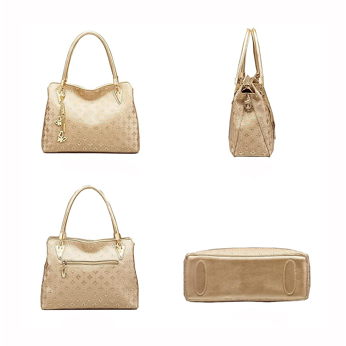 YAQUNICER Women Synthetic PU Leather Tote Satchel Hobo Backpack 4pcs Shoulder Top-Handle Crossbody Handbag-Blue