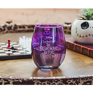 Disney Nightmare Before Christmas Jack Skellington Purple Stemless Wine Glass