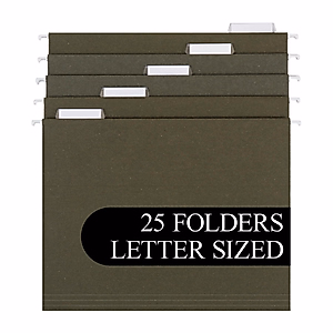 Island Hanging File Folder 1/5 Cut, Letter Size, Standard Green, 25 Count (372 1/5)