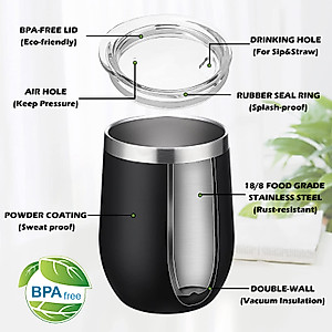 3 Packs Mate Cup and Bombilla Set, Including 12 oz Yerba Mate Cup Stainless Steel Double Walled Mate Tea Cup with Lid, Bombilla Yerba Mate Straw and Cleaning Brush for Yerba Mate, Tea, Coffee, Drinks