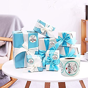 wootile Healthcare Heroes Stickers Thank You Labels 1.5 Inch - 500 Pcs Thank You for Being A Hero Nurse Essential Workers Week Appreciation Themed Gratitude Sticker Doctors Cards, Envelopes,Gift Bags