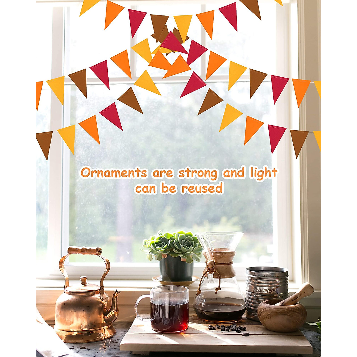 Autumn Leaf Pennant Banner for Thanksgiving Decorations, Thanks Giving Celebration Hanging Décor Backdrop Garland, Fall Harvest Theme Birhday Baby Shower Wedding Party Supplies, SONGTIY