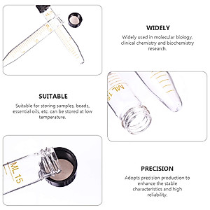 ULTECHNOVO 10pcs Conical Centrifuge Tubes 15ml Glass Test Tubes with Screw Cap for Laboratory Non - pyrogenic DNase/RNase - Free Human DNA - Free