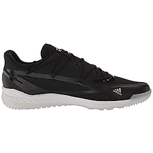 adidas Men's Adizero Afterburner 8 Turf Baseball Shoe, Black/Silver Metallic/White, 11.5