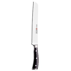 Wüsthof Classic IKON 9" Double Serrated Bread Knife, Black