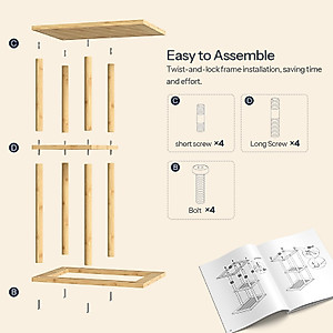 HOOBRO Side Table, Boho C Shaped End Table with Storage Shelf, Slim Nightstand Bedside Table, Couch Side Table for Small Space, Living Room, Bedroom, Home Office, Easy Assembly, Natural YL12SF01