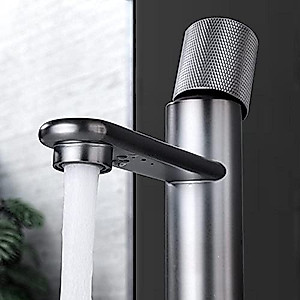 Bathroom Faucets Bathroom Sink Faucet Bathroom Vanity Faucet Brass Sink Faucet Hot and Cold Single Handle Countertop Mounted Toilet Unique Design Faucet (Color : Matte Gun Grey T)