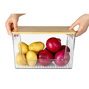 2 Set Pantry Organizer and Storage Stackable Kitchen Pantry Baskets for Onion, Potato, Vegetable, Produce