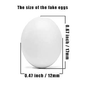 WOLEDOE 8Pcs Fake Bird Eggs, Stop Egg Laying fit Finch, Zebra, Gouldian, Artificial Eggs 12mm*17mm