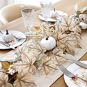 Fall Decor - Fall Garland - 6Ft Autumn Maples Leaf Pumpkin Berry Garland - Thanksgiving Halloween Mantle Fireplace Farmhouse Harvest Decorations for Home Outdoor Indoor Porch