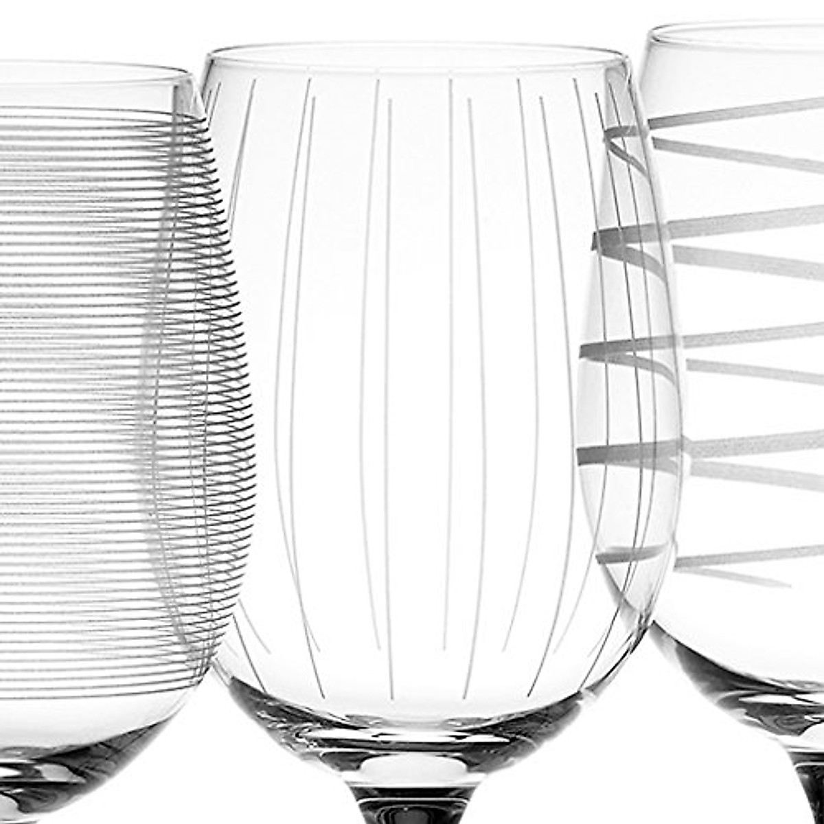 Mikasa Set of 4 Cheers Crystal White Wine Glasses, Silver