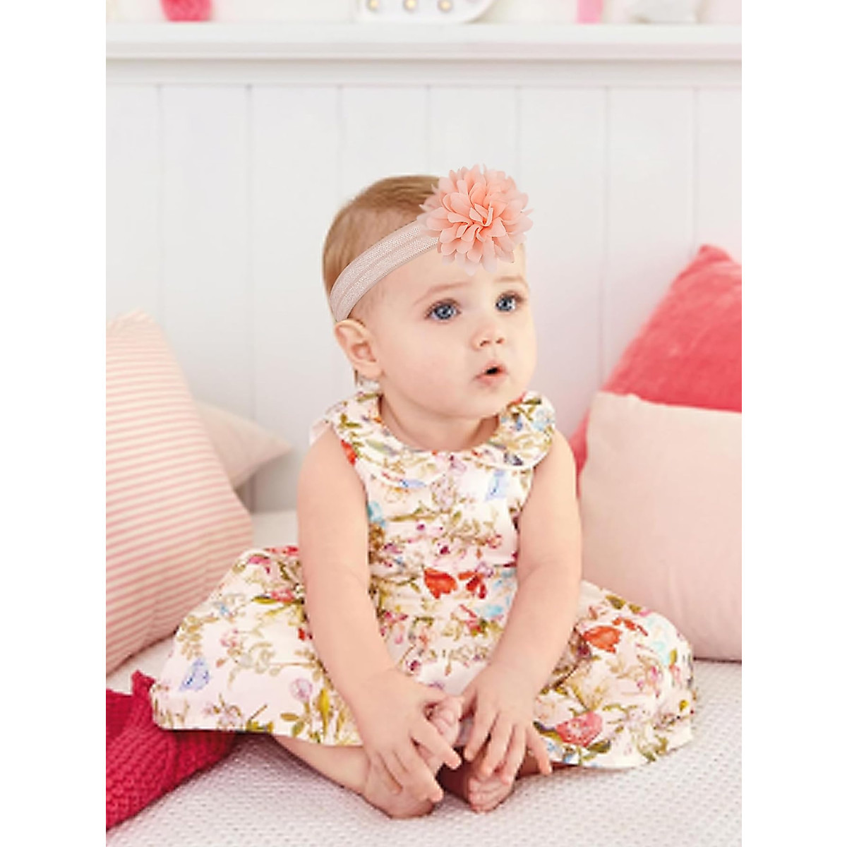 DED 30PCS Girls Headbands Chiffon Flower Bows Soft Strecth Bands Hair Accessories for Newborns Infants Toddlers and Kids