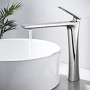 JOMOLA Vessel Sink Faucet Bathroom Single Handle Lavatory Vanity Sink Faucets One Hole Deck Mount Basin Mixer Tap Brass Chrome Tall