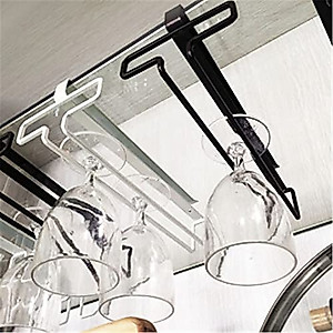 GVISAY Wine Glass Rack High-Footed Wine Glass Rack Upside-Down Free Punch Red Wine Glass Rack Kitchen Hanging Rack (Color : Black, Size : One Size)