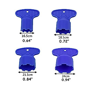 4 Pack Faucet Aerator Key Removal Wrench Tool with 4 Sizes M16.5, 18.5, 21.5, 24 Recessed Aerator Key Sink Aerator Wrenches for Cache Aerators (Blue)