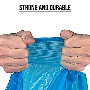 AmazonCommercial Custom Fit Blue Drawstring Trash Bags - Compatible with simplehuman Type D - 0.96 MIL - 108 Count